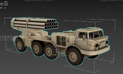 俄军（苏联） BM27火箭炮模型-装甲车／坦克模型库-3ds Max(.max)模型下载-cg模型网