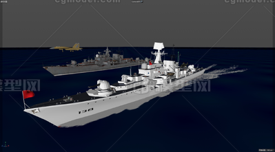 泰州舰 956EM型驱逐舰模型-军舰模型库-3ds Max(.max)模型下载-cg模型网
