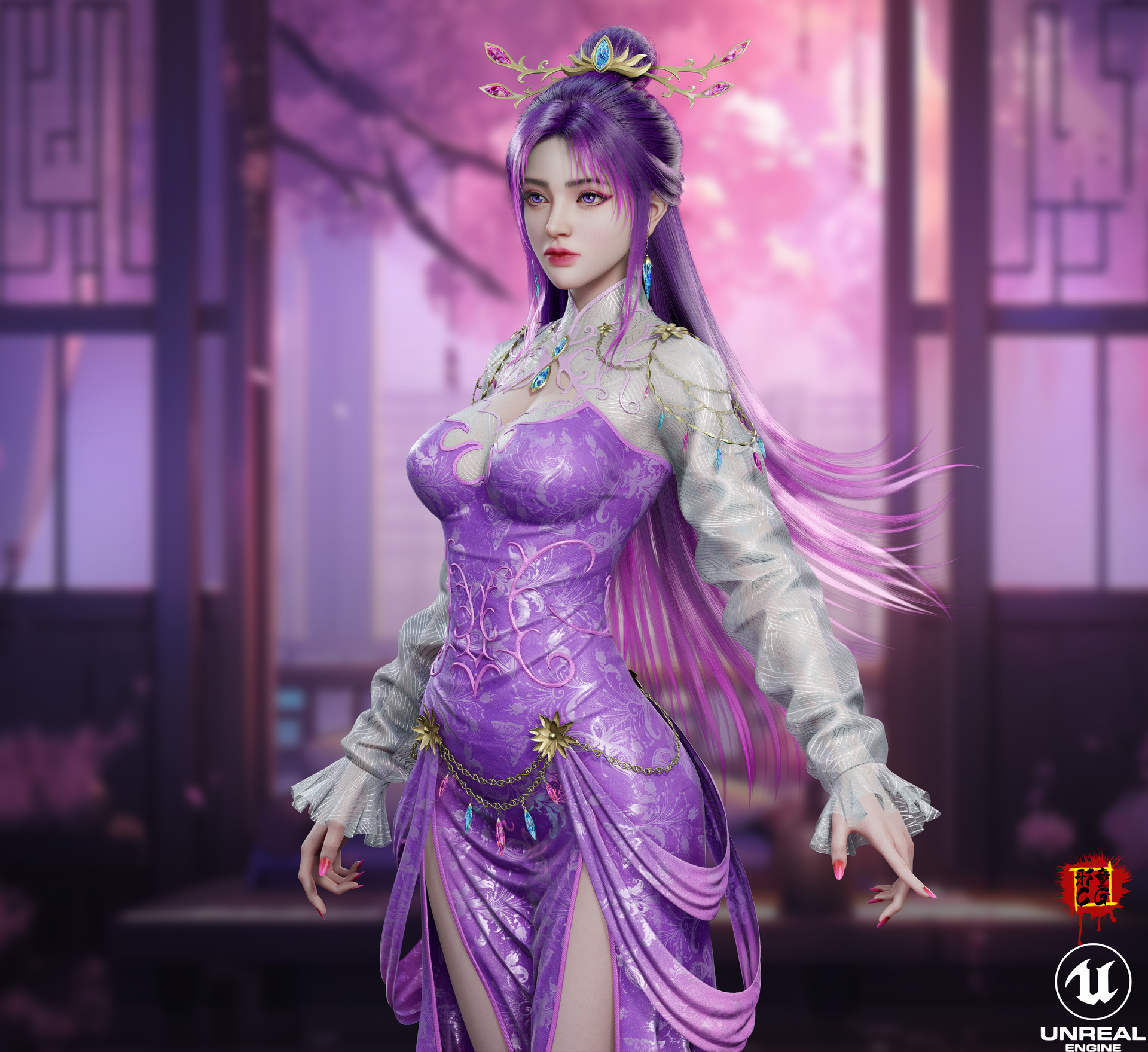 UE5-古风妹子模型 - 角色/人物/生物 - 作品模型 - CG模型网