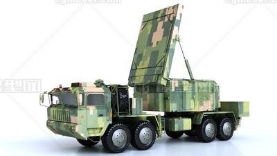 HQ-9BE防空导弹武器系统制导雷达模型-火炮器械模型库-3ds Max(.max)模型下载-cg模型网