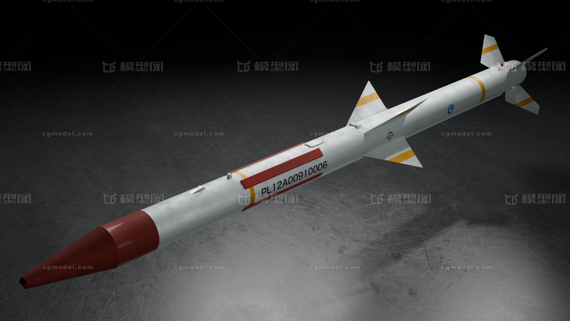 PL12A空空导弹 霹雳12A模型-火炮器械模型库-Blender(.blend)模型下载-cg模型网