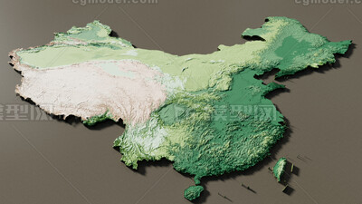 风格化写实高清中国地图模型-自然场景模型库-Cinema 4D(.c4d)模型下载-cg模型网