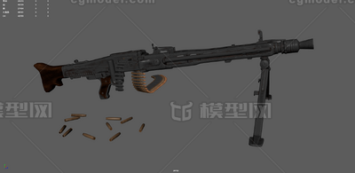 MG42机枪 二战机枪模型-枪械模型模型库-FBX(.fbx)模型下载-cg模型网