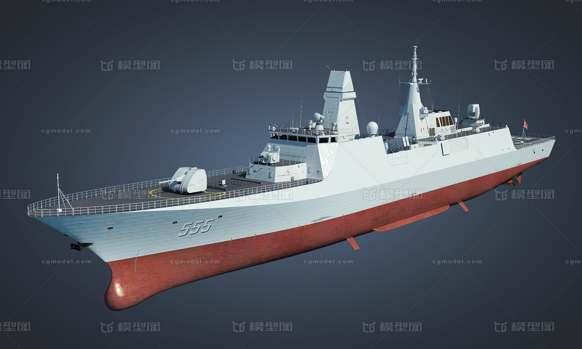 054B型导弹护卫舰模型-军舰模型库-3ds Max(.max)模型下载-cg模型网