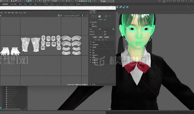 4K可爱JK女生+43个动画+UE5教室 面部捕捉渲染工程模型-女人模型库-Unreal Engine模型下载-cg模型网