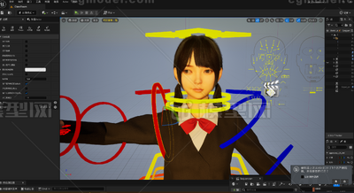 4K可爱JK女生+43个动画+UE5教室 面部捕捉渲染工程模型-女人模型库-Unreal Engine模型下载-cg模型网