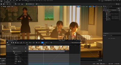 4K可爱JK女生+43个动画+UE5教室 面部捕捉渲染工程模型-女人模型库-Unreal Engine模型下载-cg模型网