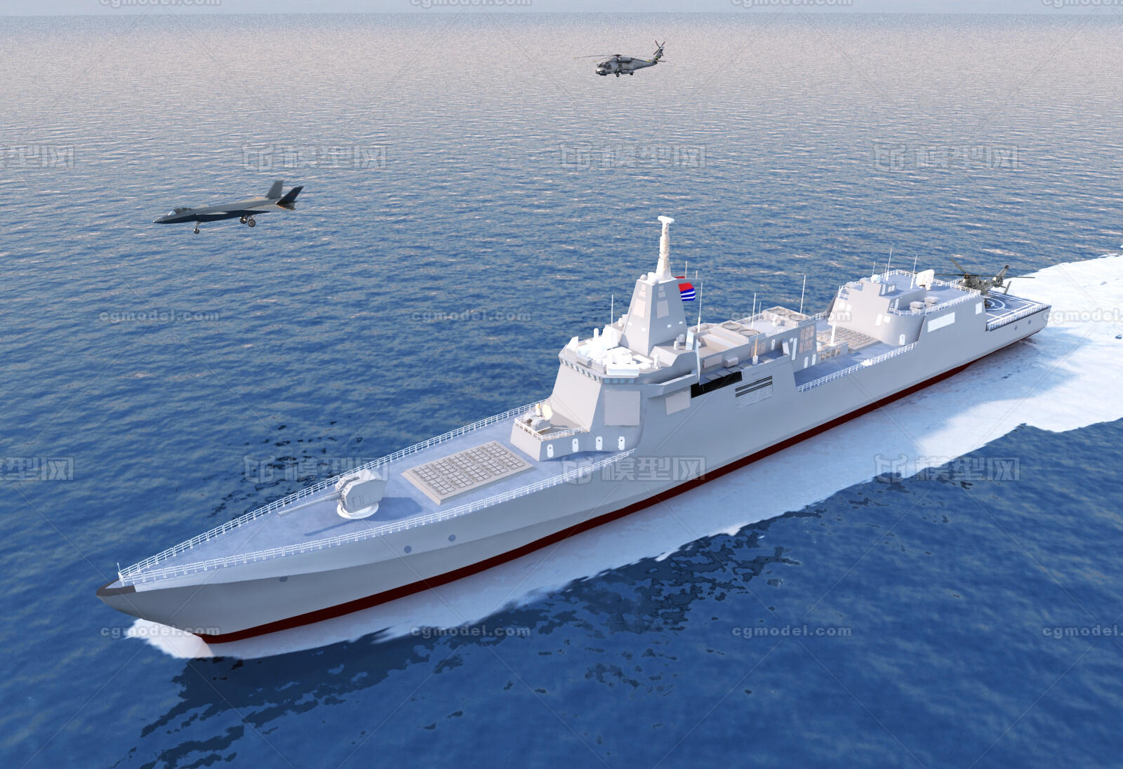 055驱逐舰 055导弹驱逐舰模型-军舰模型库-3ds Max(.max)模型下载-cg模型网