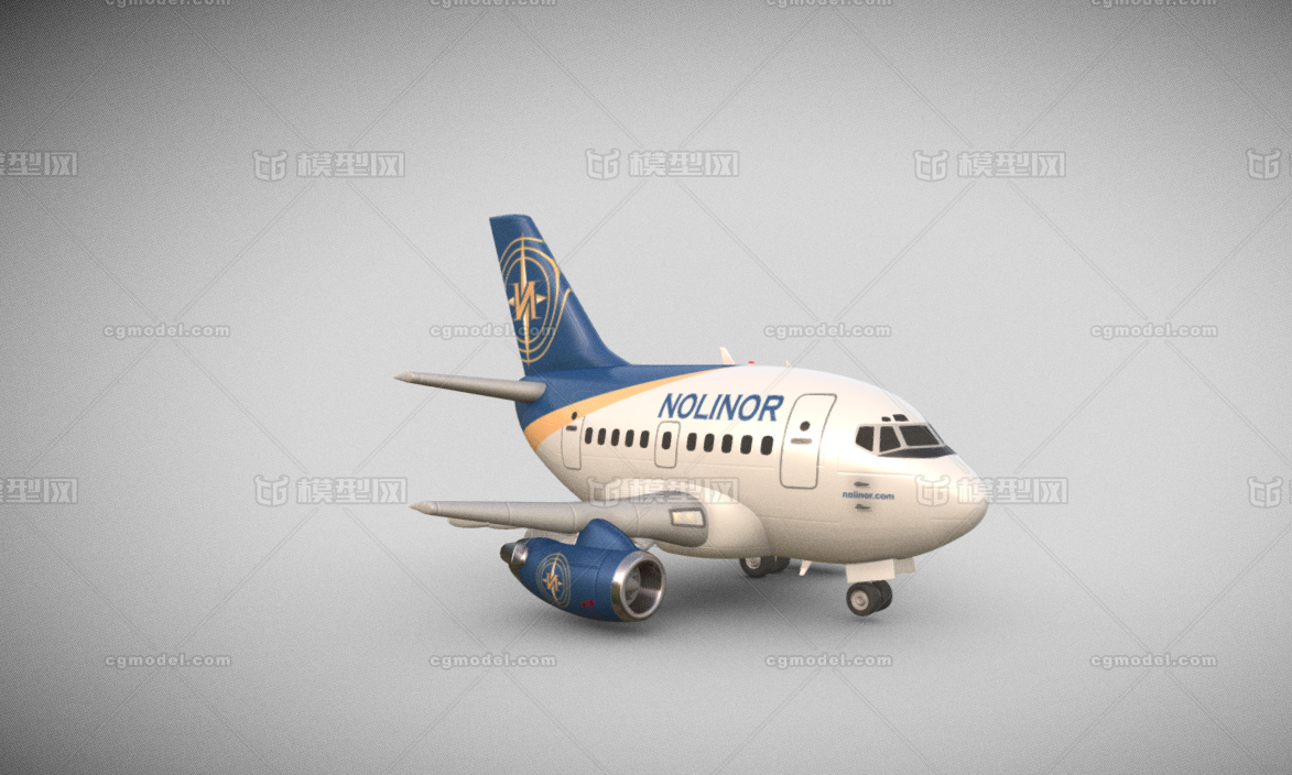 迷你Q版波音 737模型-客机/民用飞机模型库-Maya(.ma/.mb)模型下载-cg模型网