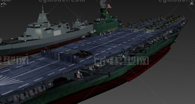 日本 Shinano 信浓号 航空母舰1944年模型-军舰模型库-3ds Max(.max)模型下载-cg模型网