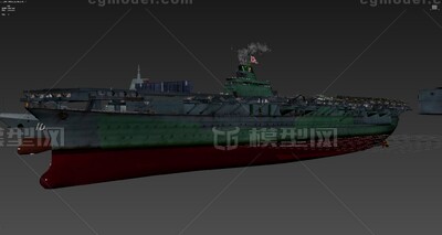日本 Shinano 信浓号 航空母舰1944年模型-军舰模型库-3ds Max(.max)模型下载-cg模型网