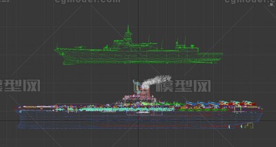 日本 Shinano 信浓号 航空母舰1944年模型-军舰模型库-3ds Max(.max)模型下载-cg模型网