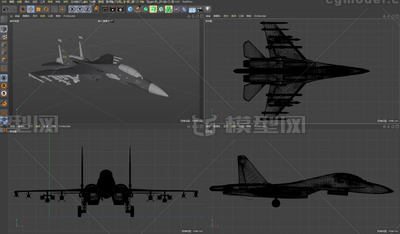 J16 歼16模型-军用飞机模型库-3ds Max(.max)模型下载-cg模型网
