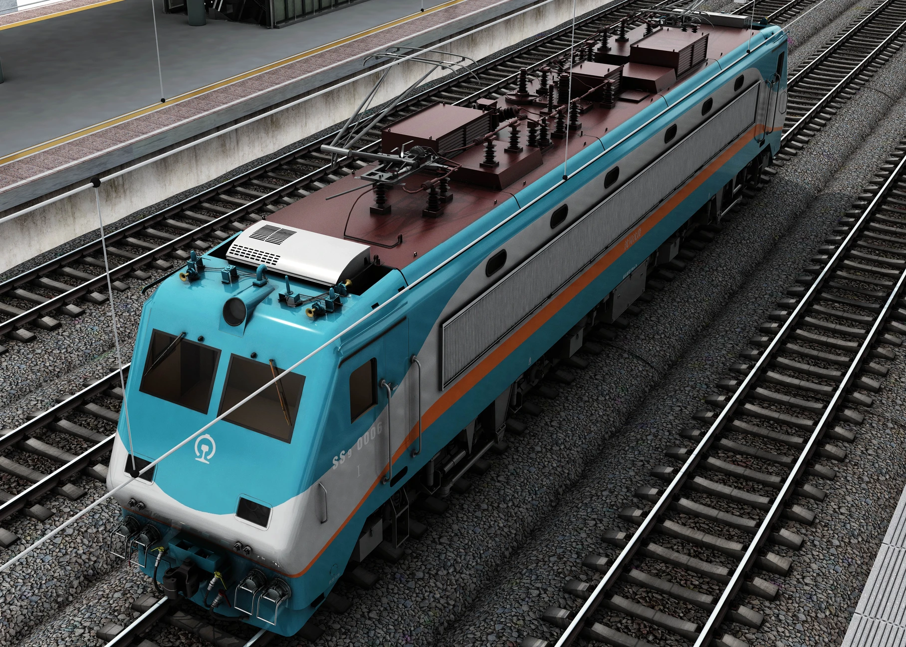SS9 韶山9型电力机车模型-火车/轨道车模型库-3ds Max(.max)模型下载-cg模型网
