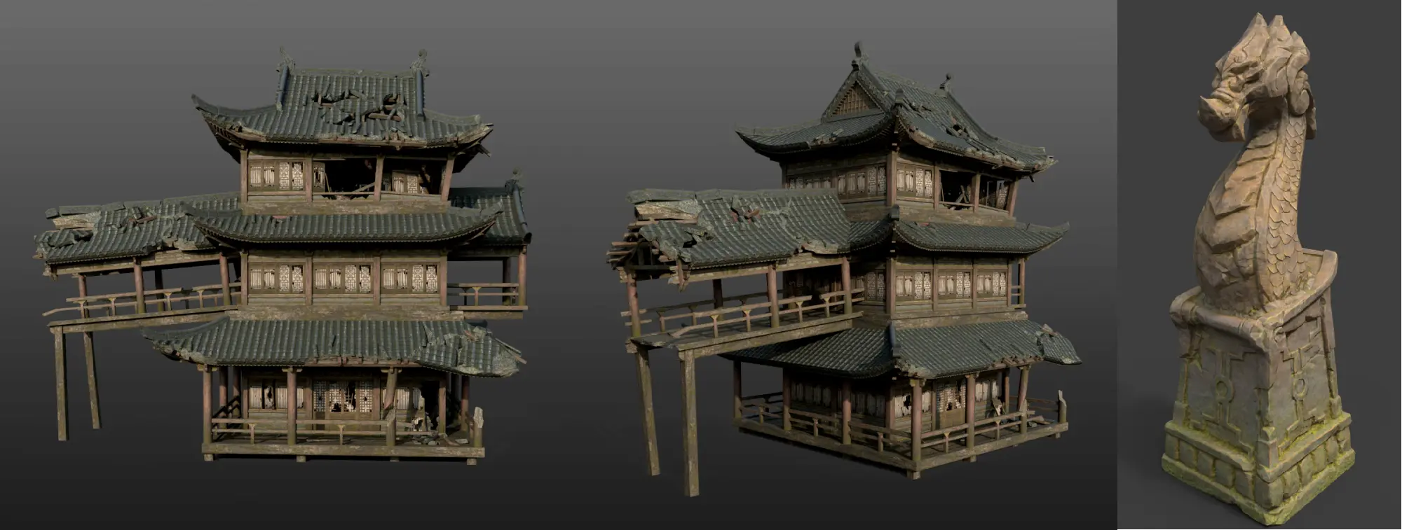 场景 古风 Gu Feng模型 - 场景/空间/建筑 - 作品模型 - CG模型网