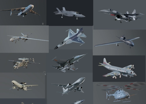 战机合集An225 E2D模型-无人机模型库-3ds Max(.max)模型下载-cg模型网