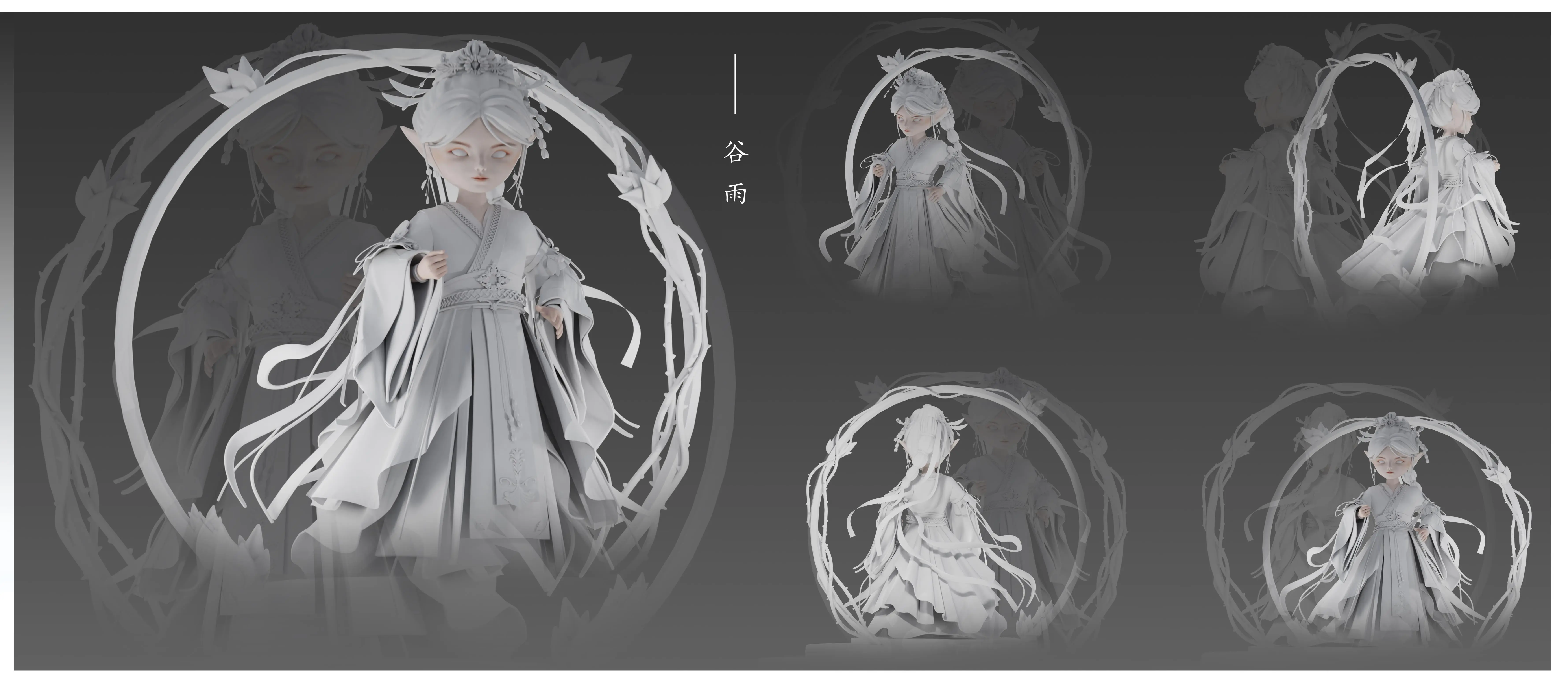 古风角色建模-女孩-q版手办模型 - 角色/人物/生物 - 作品模型 - CG模型网