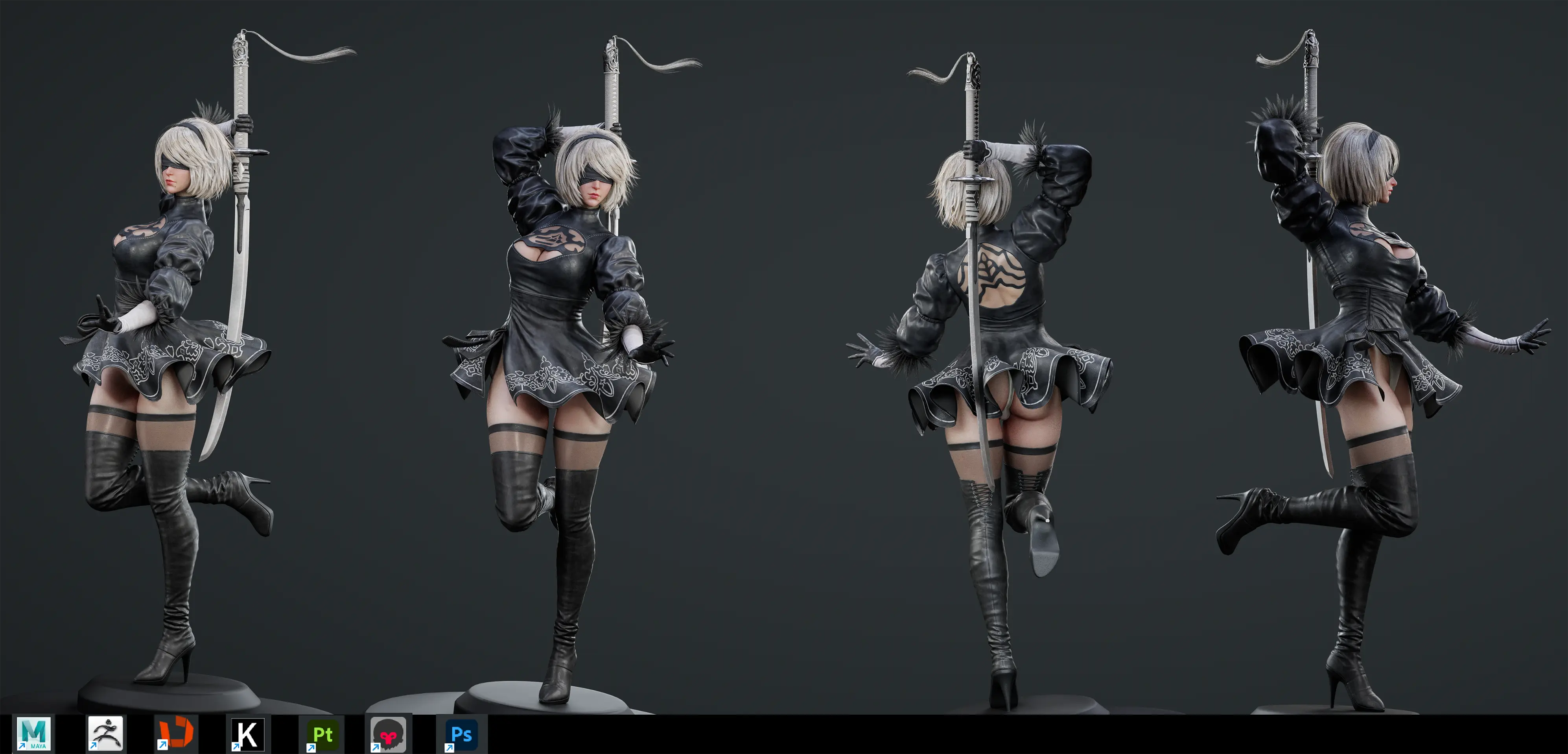 NieR:2B模型 - 角色/人物/生物 - 作品模型 - CG模型网