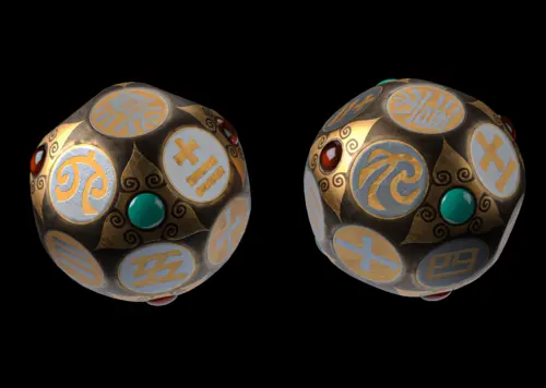 汉代中山靖王 十八面青铜错金银骰子模型-文物器皿模型库-3ds Max(.max)模型下载-cg模型网
