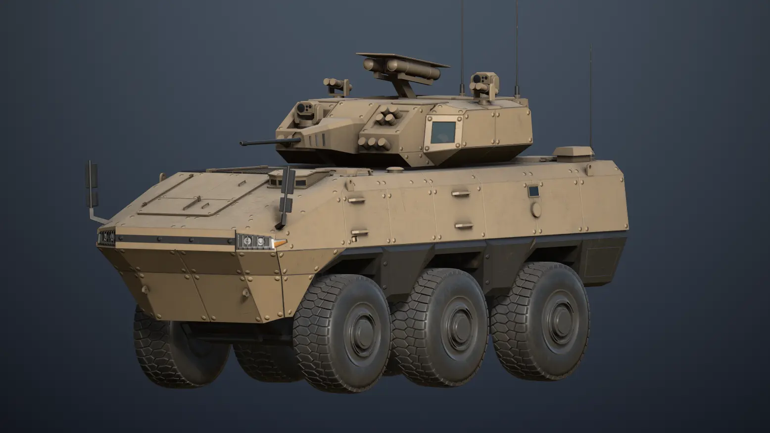 VN22 6X6 轮式装甲车模型 - 游戏/影视/动画 - 作品模型 - CG模型网